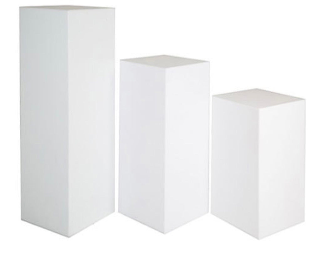 White Acrylic Square plinth - Set of 3 – LuxeHireCo